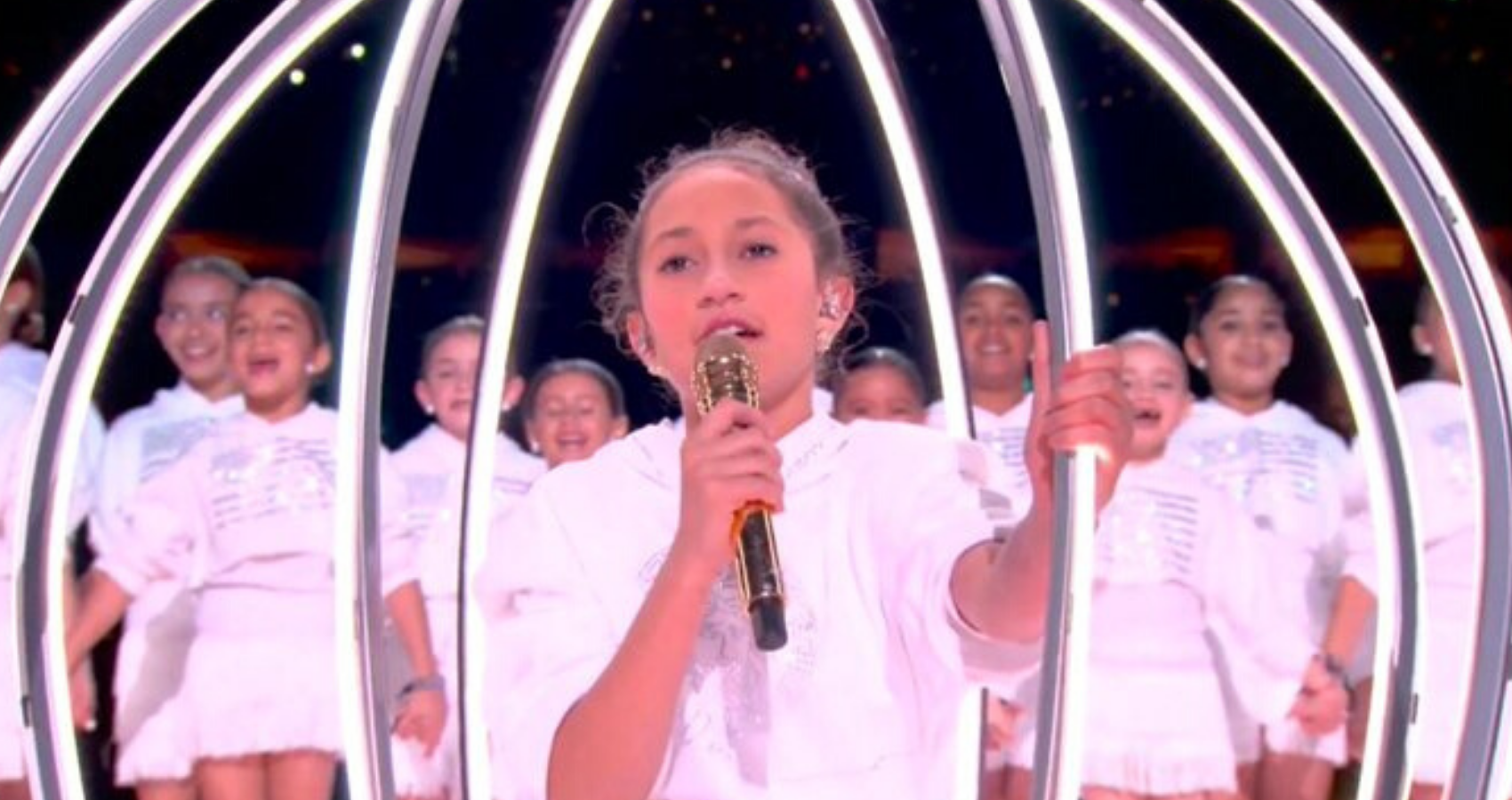 Emme Muniz Super Bowl Halftime Show Performance With Jennifer Lopez