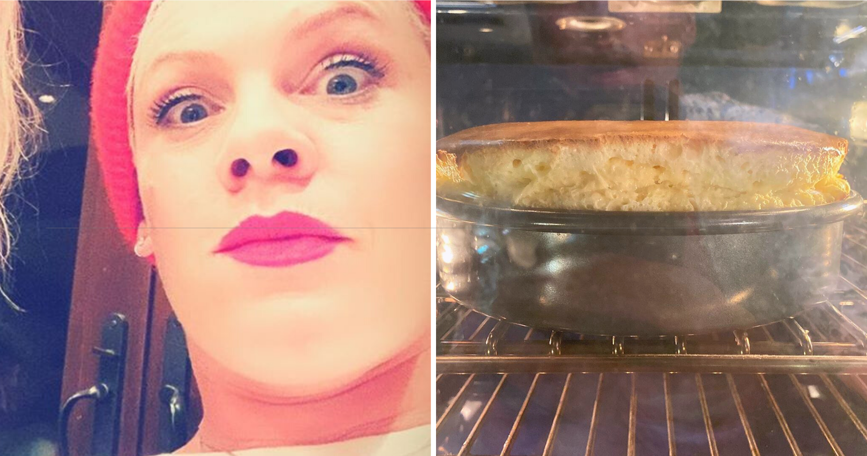 Pink Baking Fail While Trying To Make Cheesecake