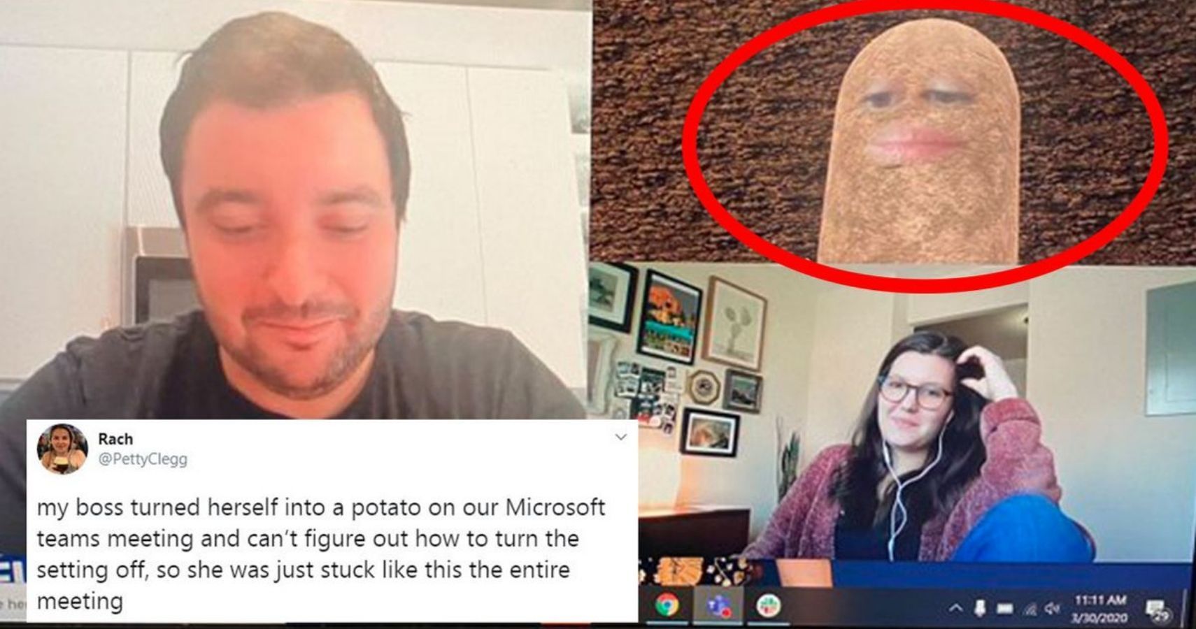 Woman Accidentally Turned Herself Into A Potato On Zoom