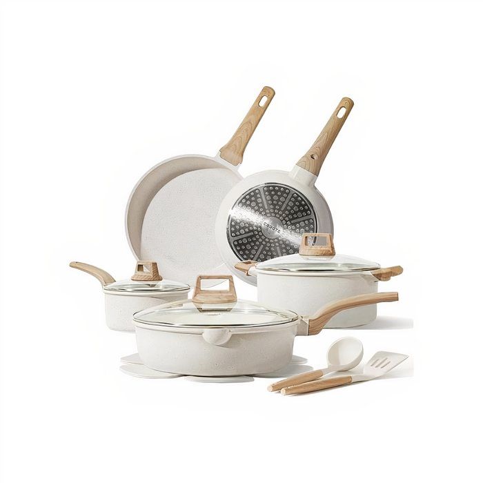 Carote White Granite 14-Piece Cookware Set On Sale Now